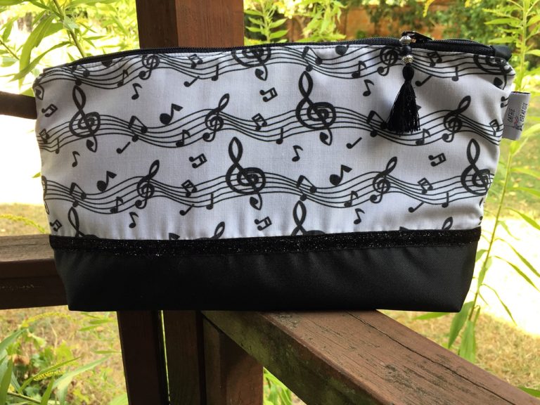 pochette avec note de musique doublée plastifiée | Cathie Création